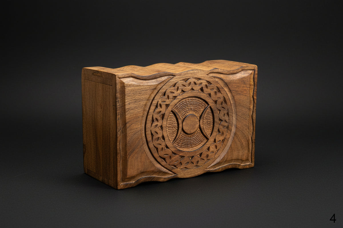 Triple Moon Altar Box – 6x9" Wooden Storage Box – American Occultist LLC